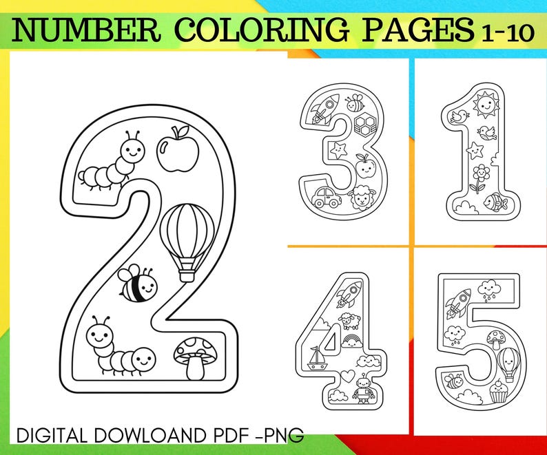 Kids Number Coloring Book 1-10 – Printable Educational Activity (PDF ...