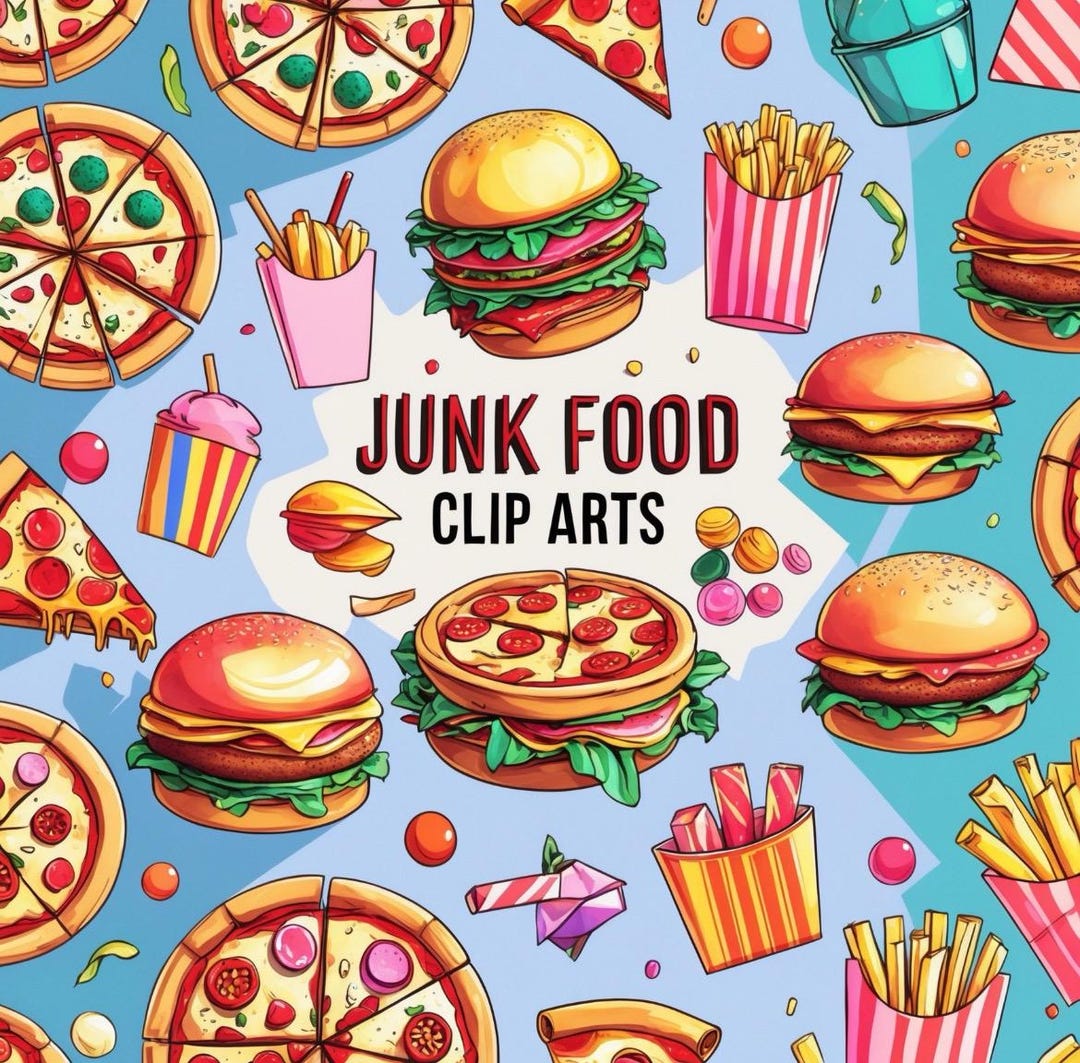 5 Cutesie Junk Food Clipart - Etsy