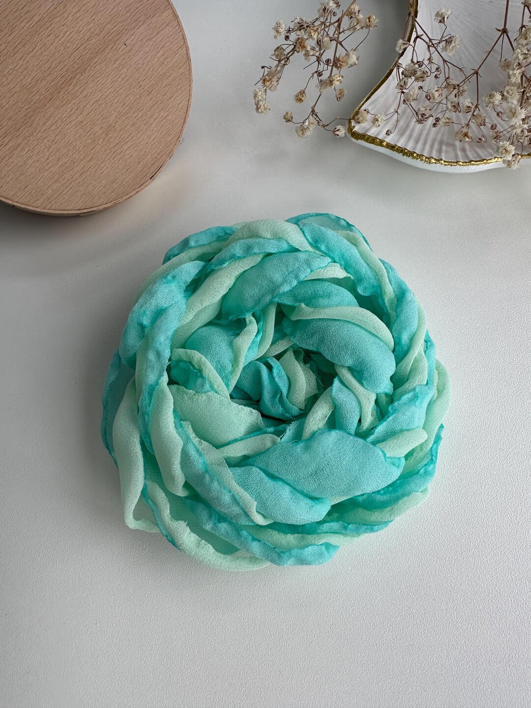 Light Blue Chiffon Flower Brooch – Handmade Floral Clip - Etsy