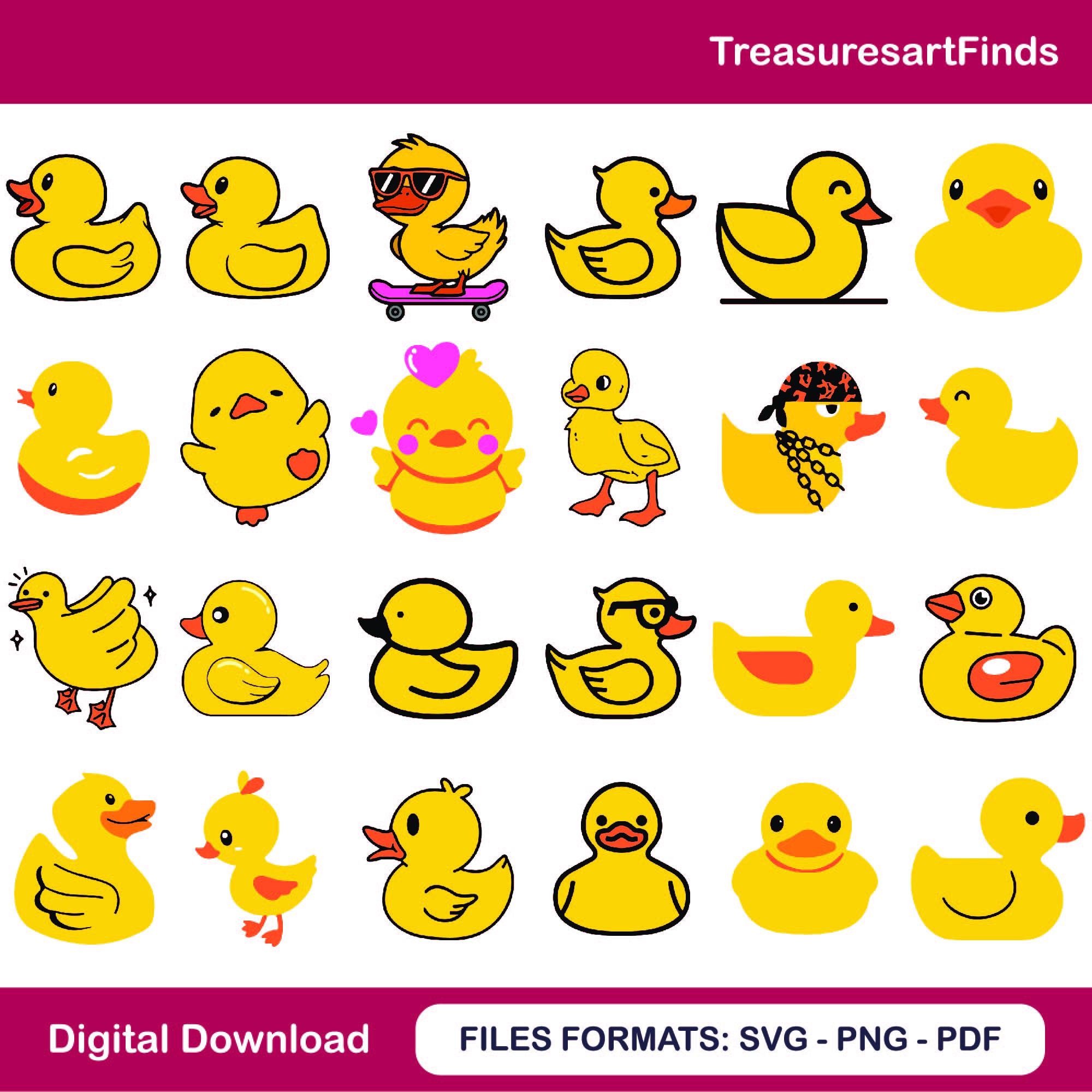 Duck SVG Bundle, Rubber Duck Clipart, Cute Duck SVG Cut Files for ...