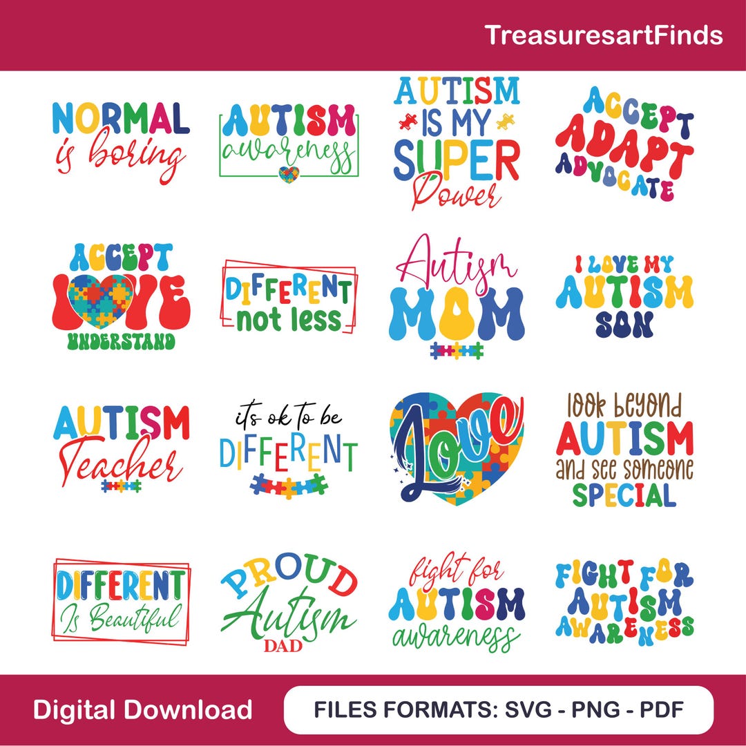 Autism Svg, Austism Awareness Svg Bundle, Austism Svg, Austism ...