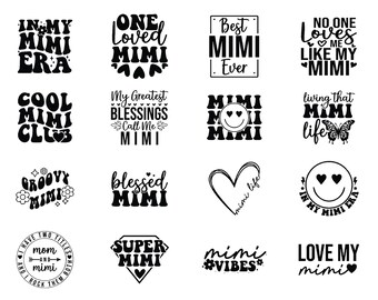 Mimi Svg Bundle, Blessed Mimi Svg, Mimi Heart Svg ,mimi Life Svg, Mimi ...