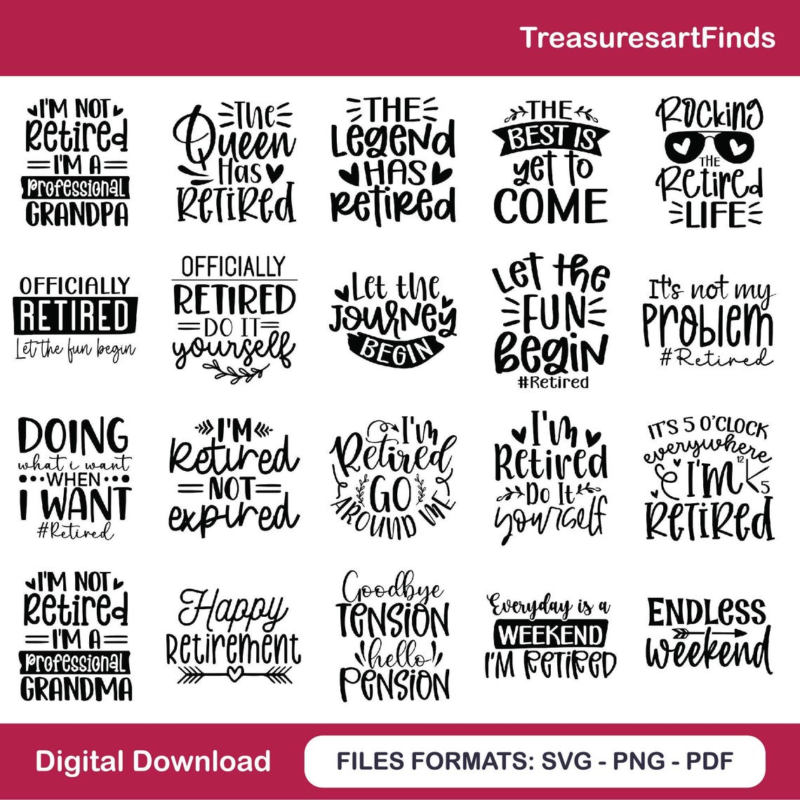 Retirement Svg Bundle, Funny Retired Svg, Retirement Svg, Retired T ...