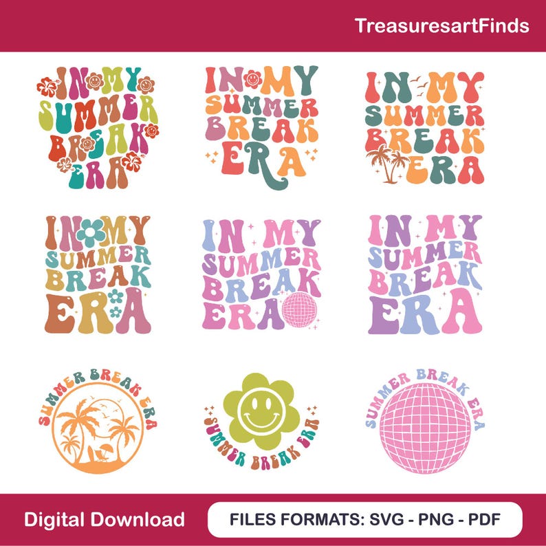 In My Summer Break Era SVG Bundle, Last Day of School Png, Summer Break ...