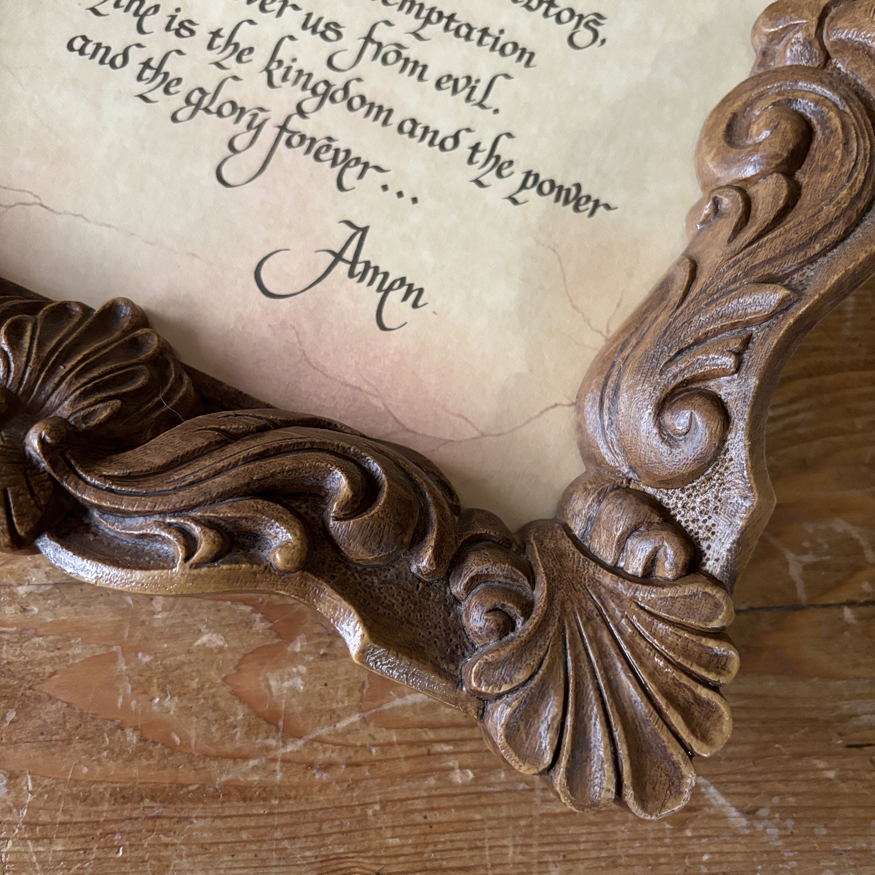 Prayer Plaque, Praying Hands Frame, Vintage Framed Lords Prayer ...