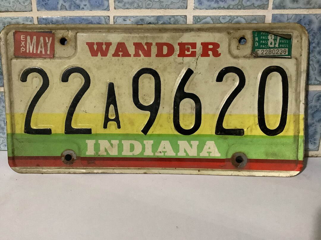 Vintage Indiana License Plates Consecutive Numbers From 1987 - Etsy