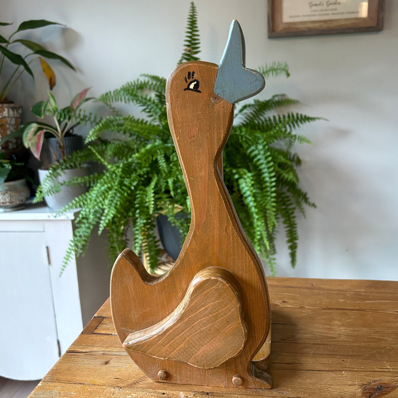 Goose Paper Towel Holder, Vintage Solid Wood Cut Out Goose, Duck Paper ...