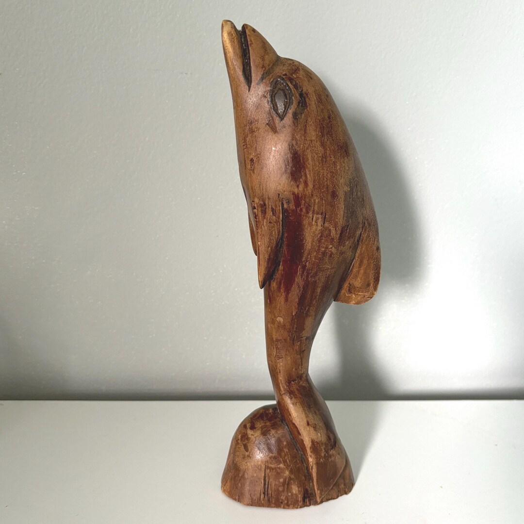 Hand Carved Dolphin, Made From Desert Ironwood, Sea Life Carving ...