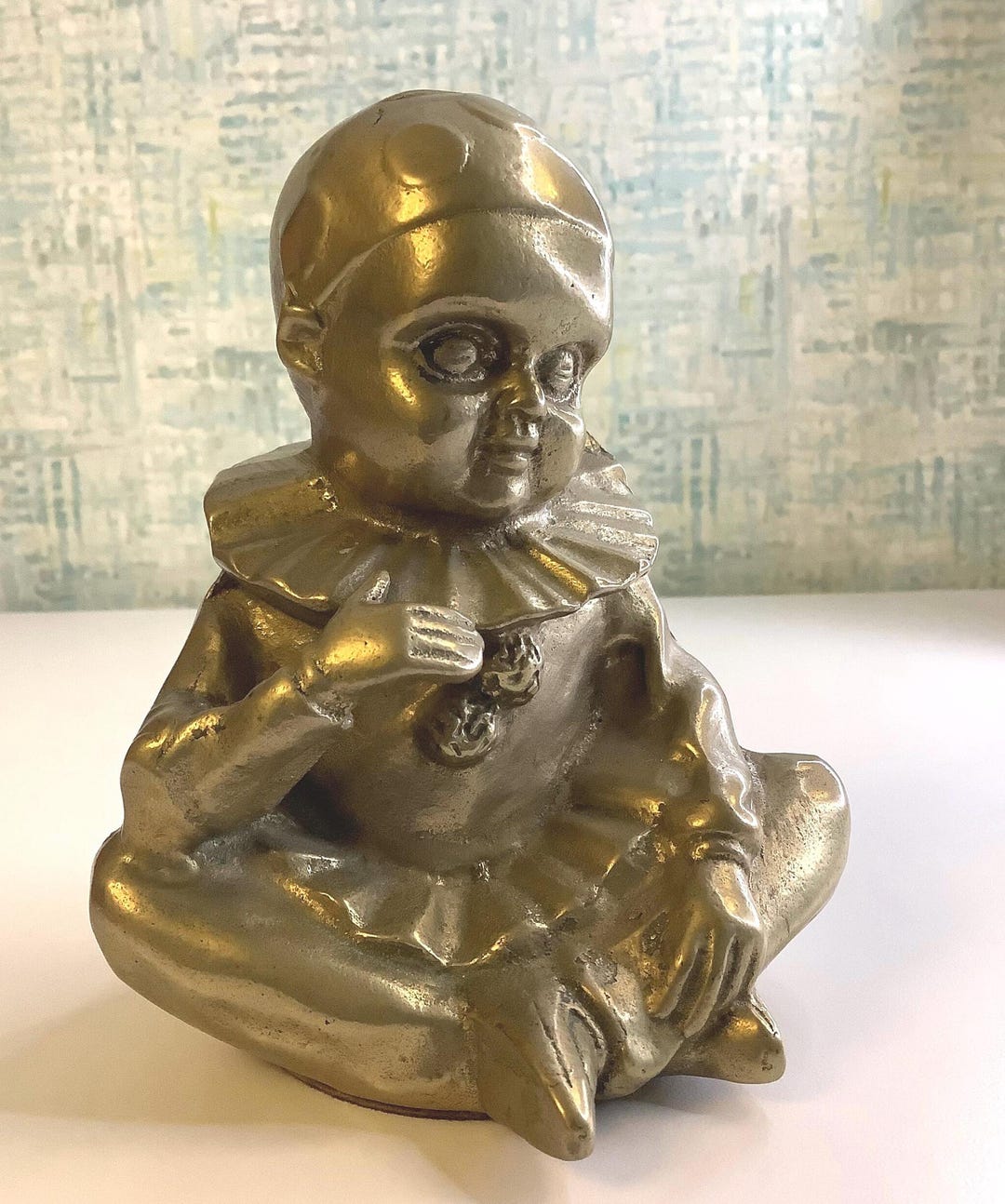 Brass Pierrot Style Clown Vintage, Paper Weight, Desk Decor, Solid ...