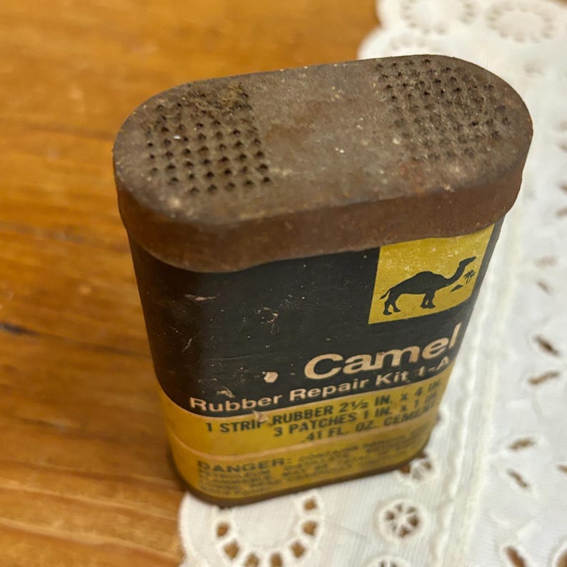 Vintage Camel Tube Tire Rubber Repair Kit, for Patching Rubber Articles ...