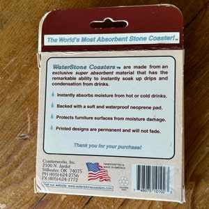 Water Stone Coasters, the Worlds Most Absorbsnt Stone Coaster, Set of 2 ...