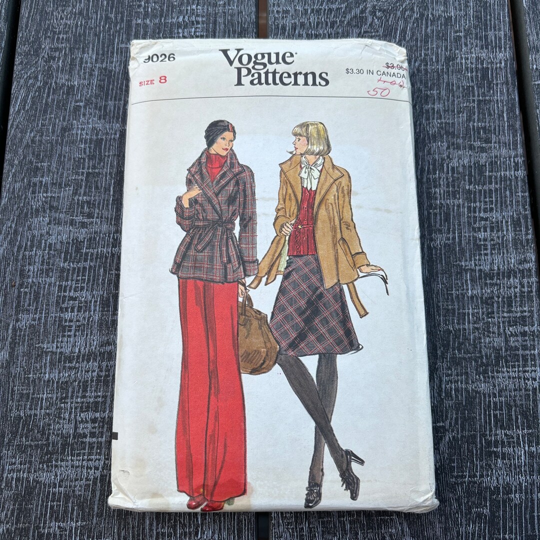 Vogue Pattern 9026, Misses Jacket, Skirt, and Pants Pattern, Size 8 ...