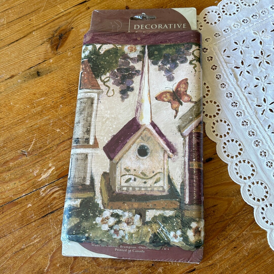 Susan Winget 2001, Birdhouse Wallpaper Border, Cutout Edge, 9 1/2” Tall ...