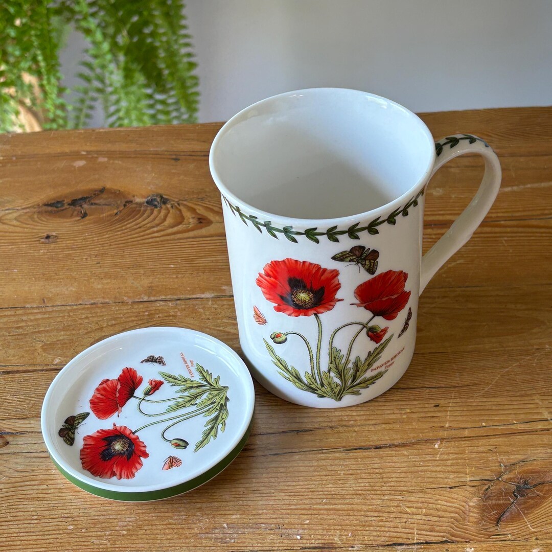 Poppy Coffee Mug With Lid, Biscuit Dish, Portmeirion, the Botanical ...