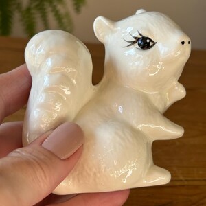 Vintage White Squirrel Fingurine, Pretty Eyes and Sweet Face, Ceramic ...