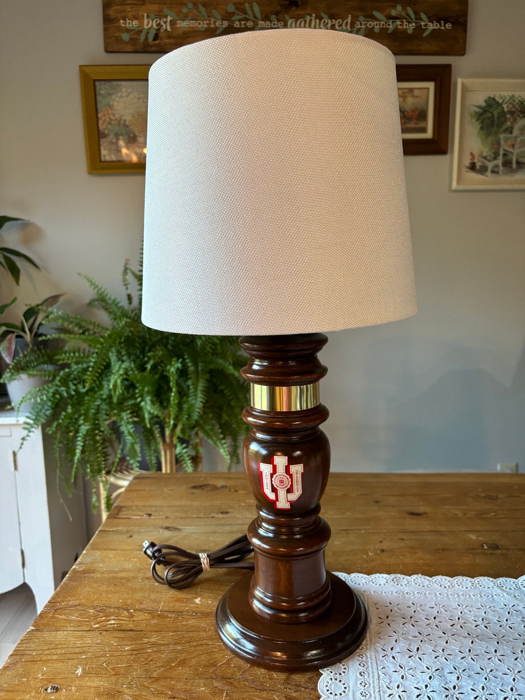 Indiana University Vintage Lamp, Solid Wood Table Lamp, IU Collegiate ...