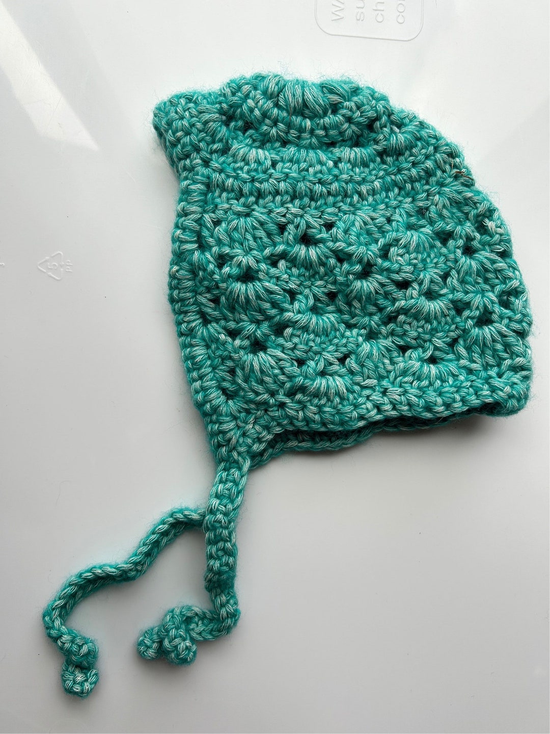 Handmade Crochet Teal 3-6 Month Baby Bonnet - Etsy