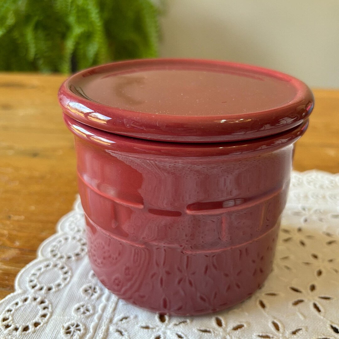 Longaberger Crock With Lid, Candle Jar, Butter Crock, Sugar Bowl, Salt ...
