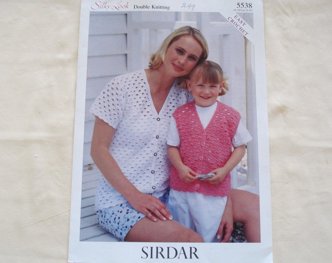 SIRDAR Crochet Pattern Leaflet Issue 5538 Silky Look Double Knitting ...