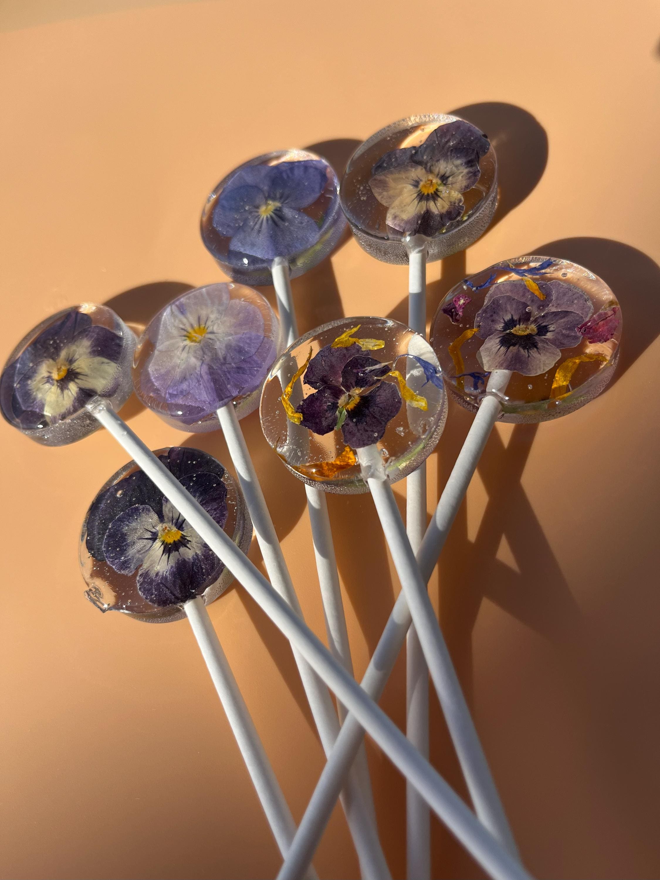 Homemade Real Flower Lollipops | Sugar-free Isomalt Candy | Edible ...