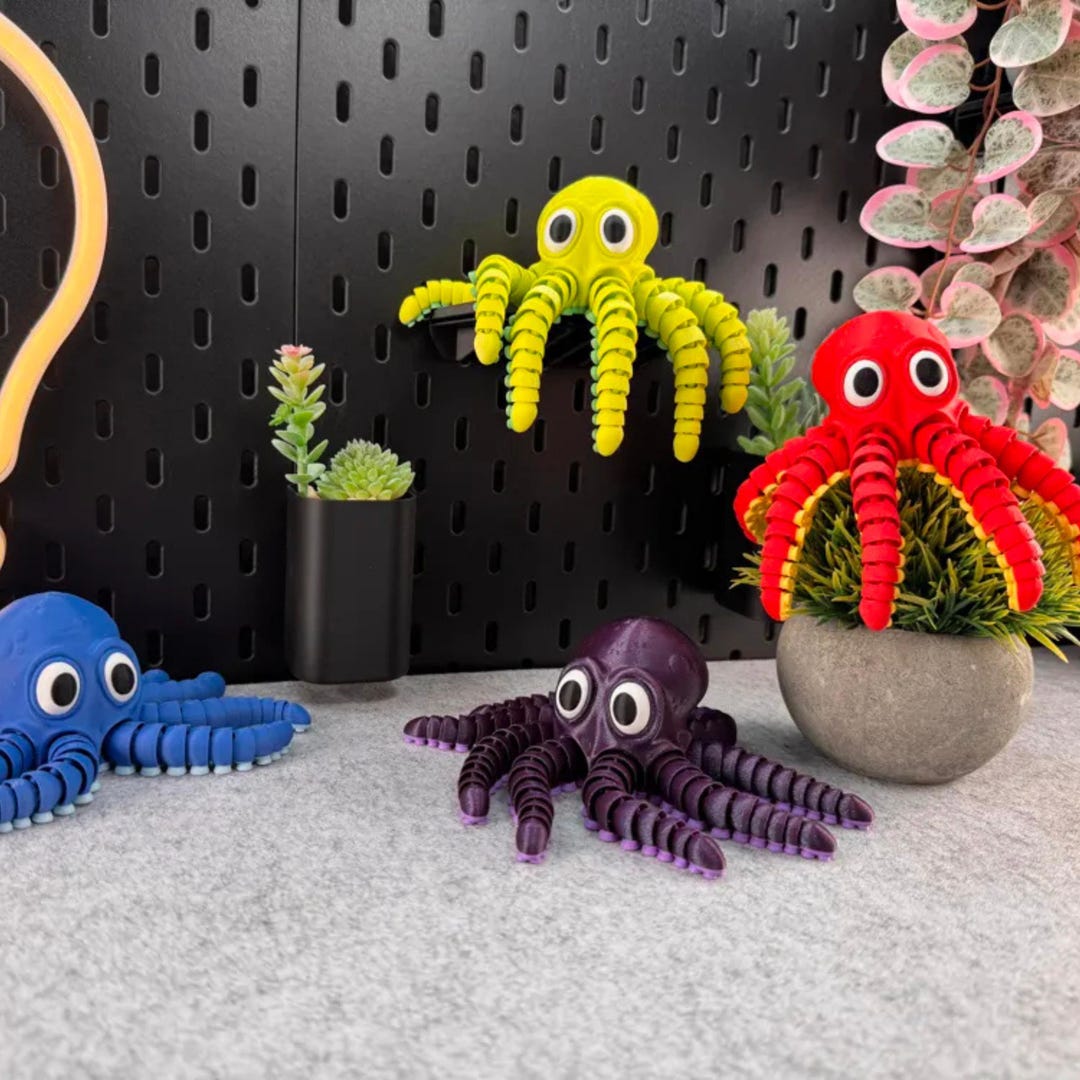 Cute Articulated Octopus STL Model | Flexi Octopus Fidget Toy 3D Print ...