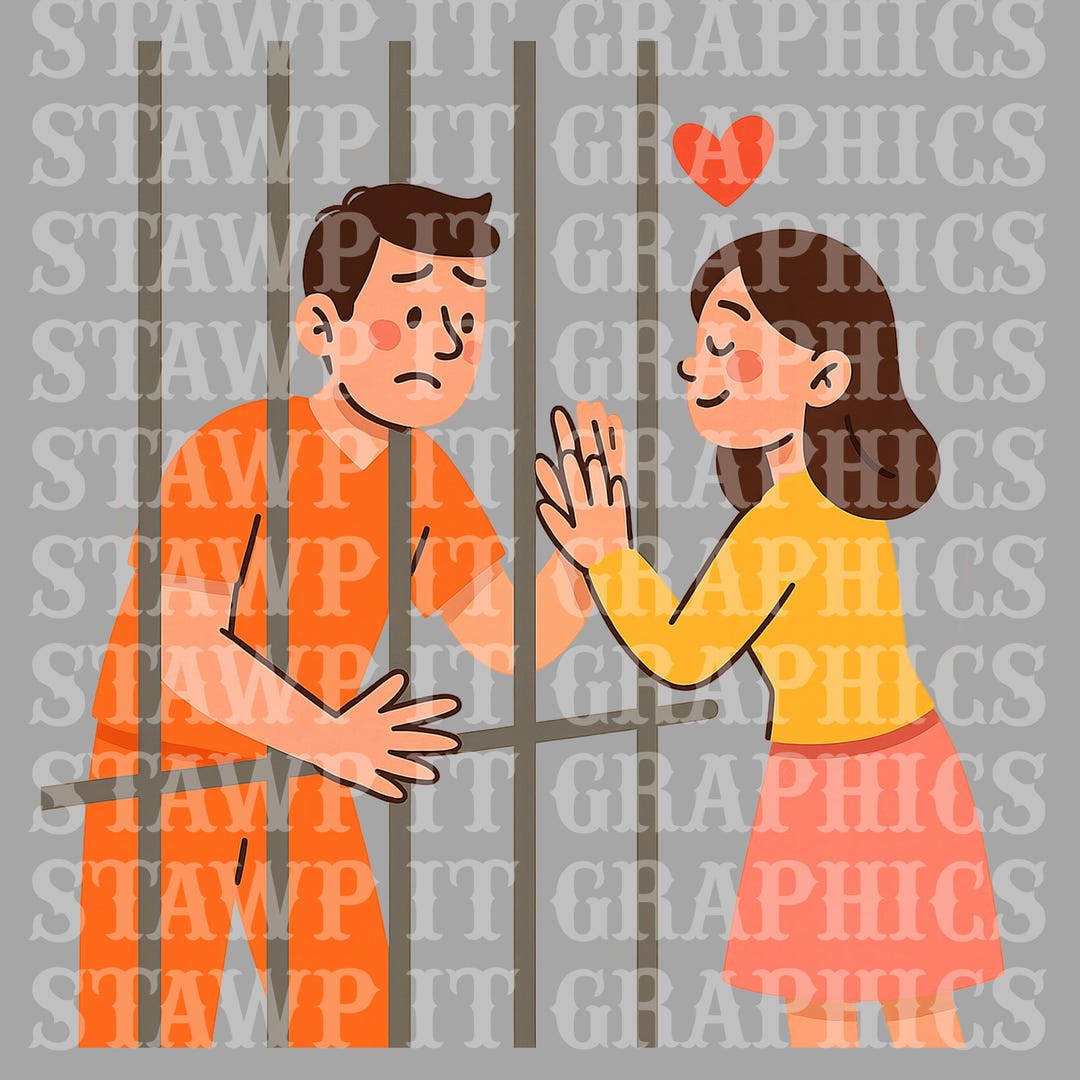 Love Behind Bars PNG, Prison Wife Shirt Design, Jail Girlfriend ...