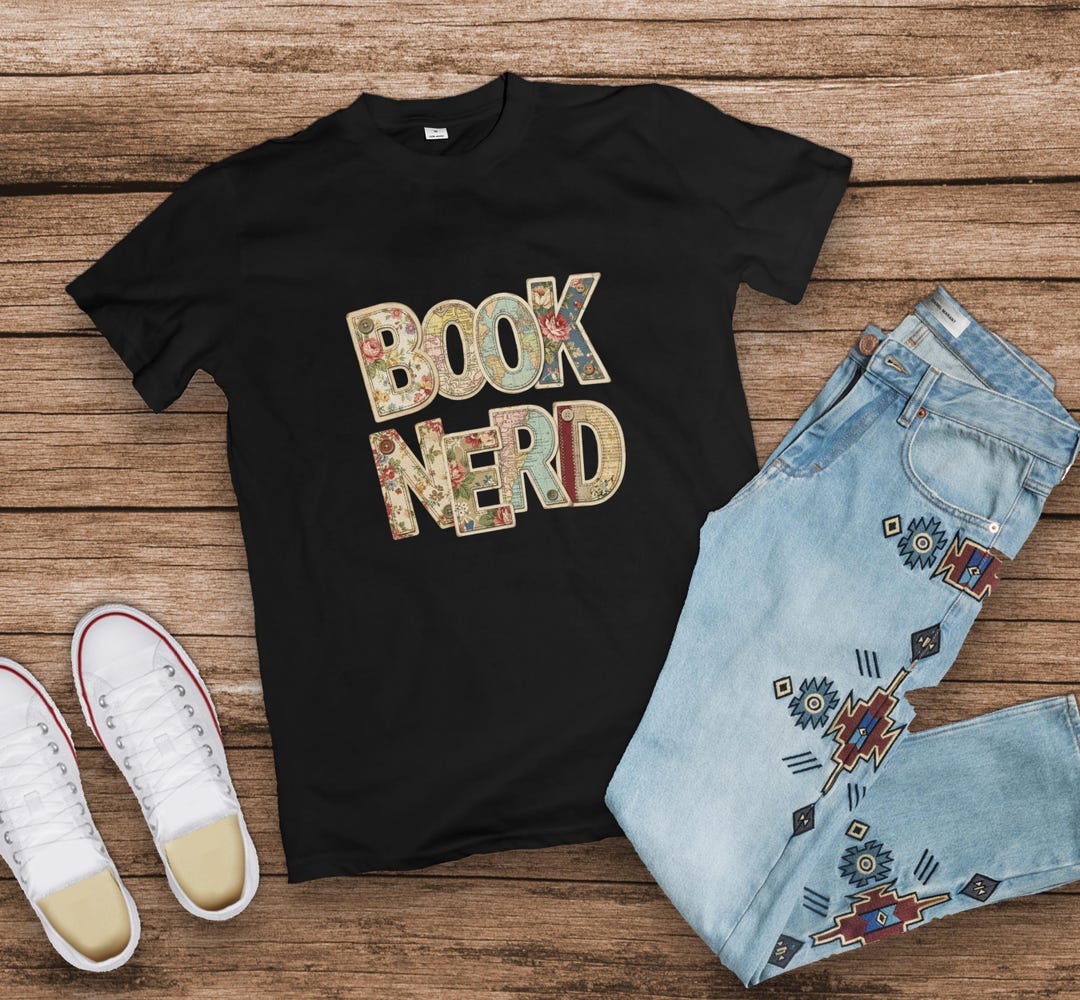 Trendy Retro Book Nerd PNG, Sublimation Digital Design, Book Lover ...