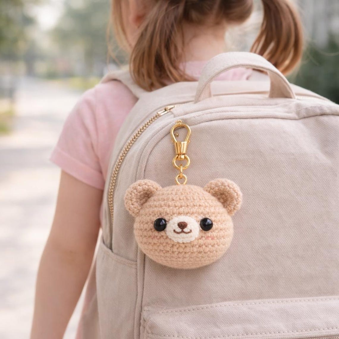 Crochet Teddy Bear Head Keychain Pattern PDF | Easy Beginner Amigurumi ...
