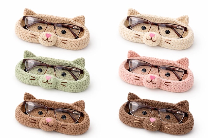 Cat Eyeglasses Holder Crochet Pattern | Cute Glasses Holder | Beginner ...
