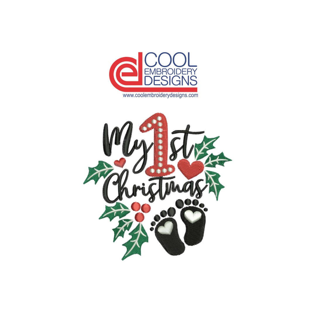 1st Christmas Embroidery Design / Pattern - Etsy