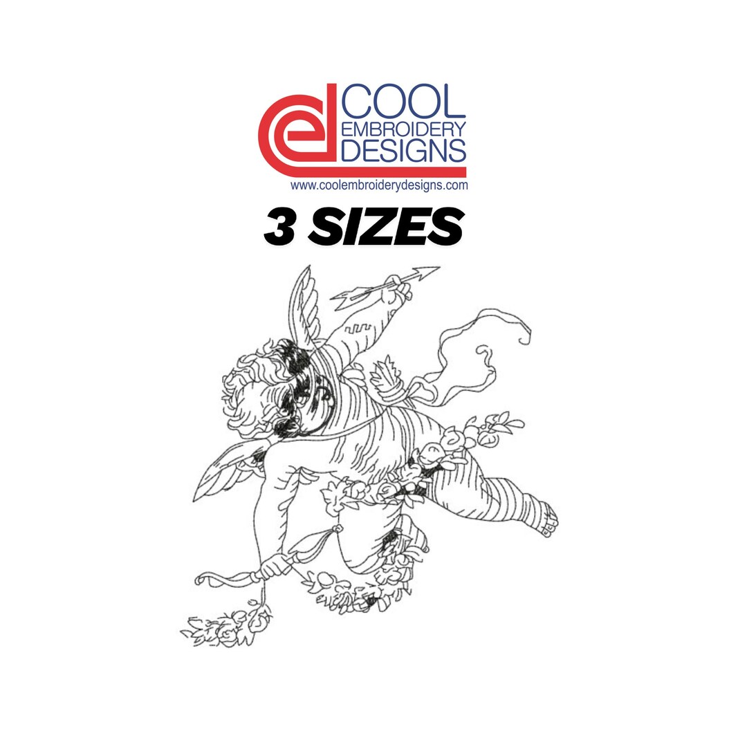 Cupid Machine Embroidery Design / Pattern, Valentine Embroidery Pattern ...