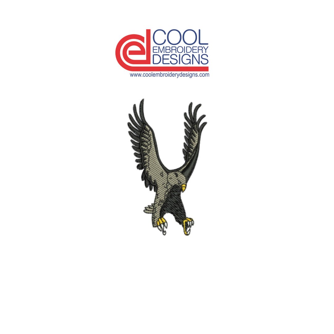 Eagle Mascot Machine Embroidery Design / Pattern, Bald American Eagle ...