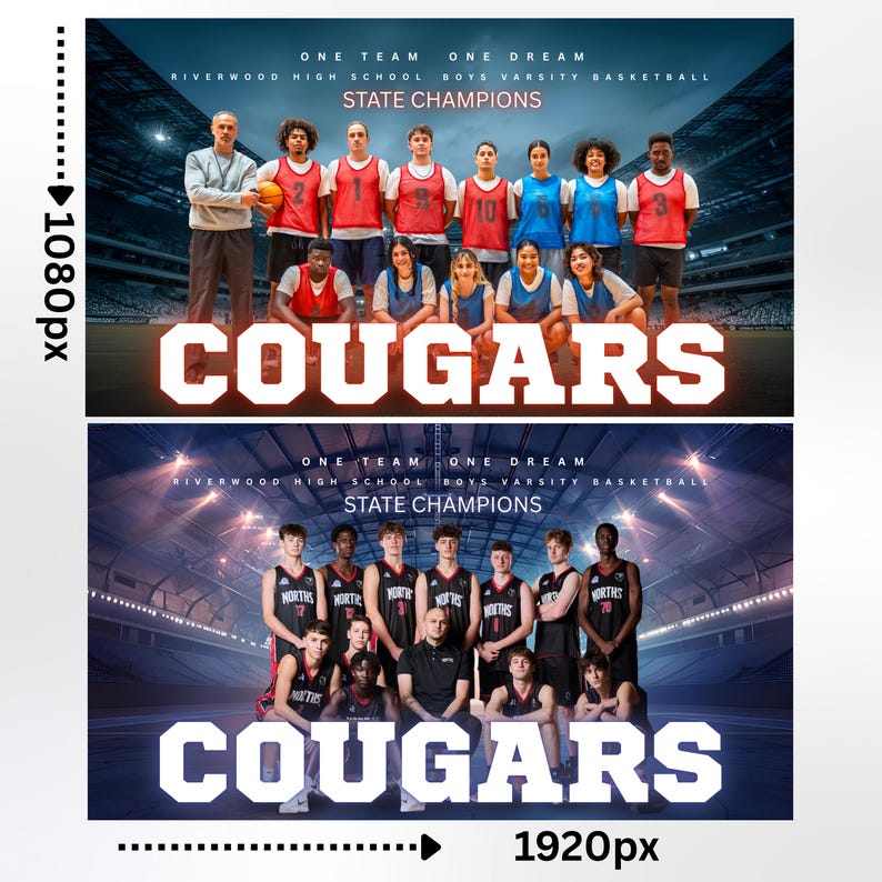 Sports Team Banner Template Bundle, Editable Canva Sports Poster ...