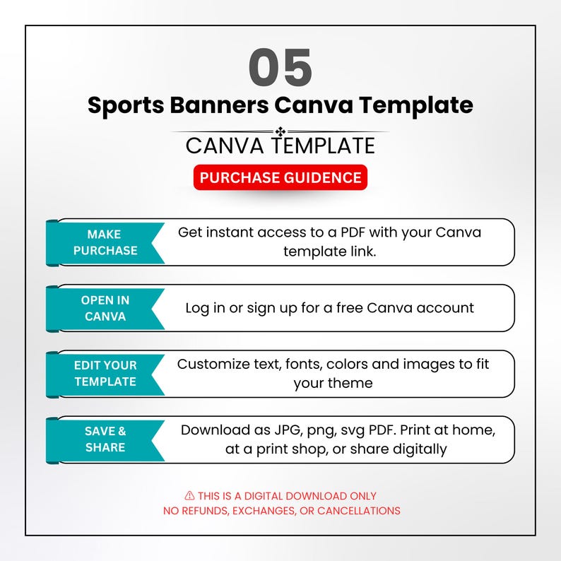 Sports Team Banner Template Bundle, Editable Canva Sports Poster ...
