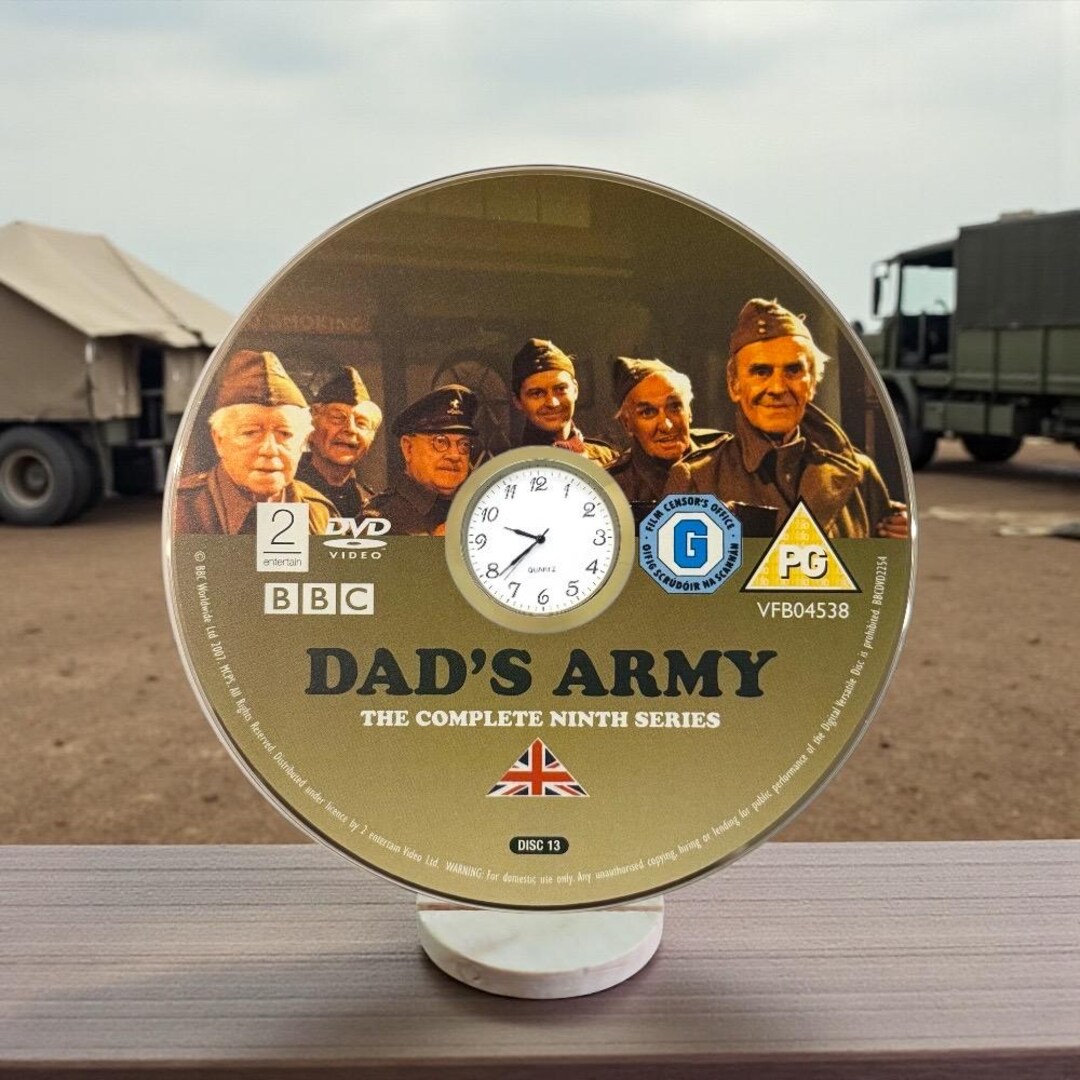 Dad's Army Novelty DVD Clock With Wooden Stand - Etsy