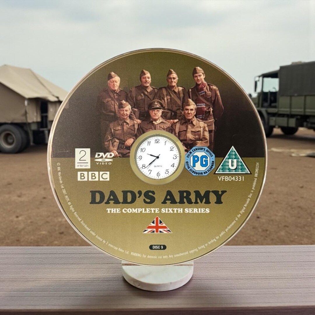 Dad's Army DVD Clock – Novelty Desktop Decor With Wooden Stand - Etsy