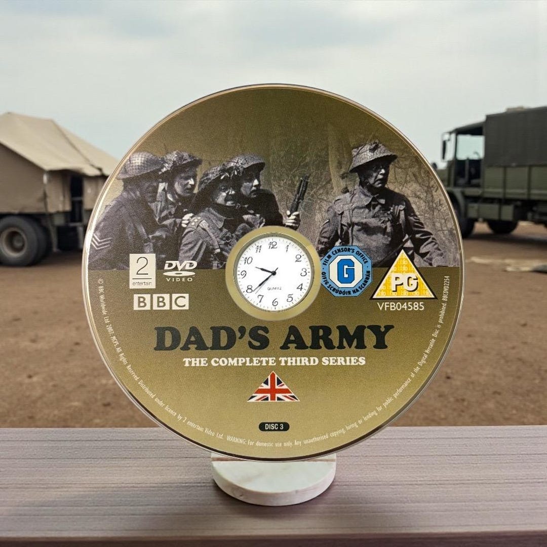 Dad's Army DVD Clock – Novelty Desktop Decor With Wooden Stand - Etsy