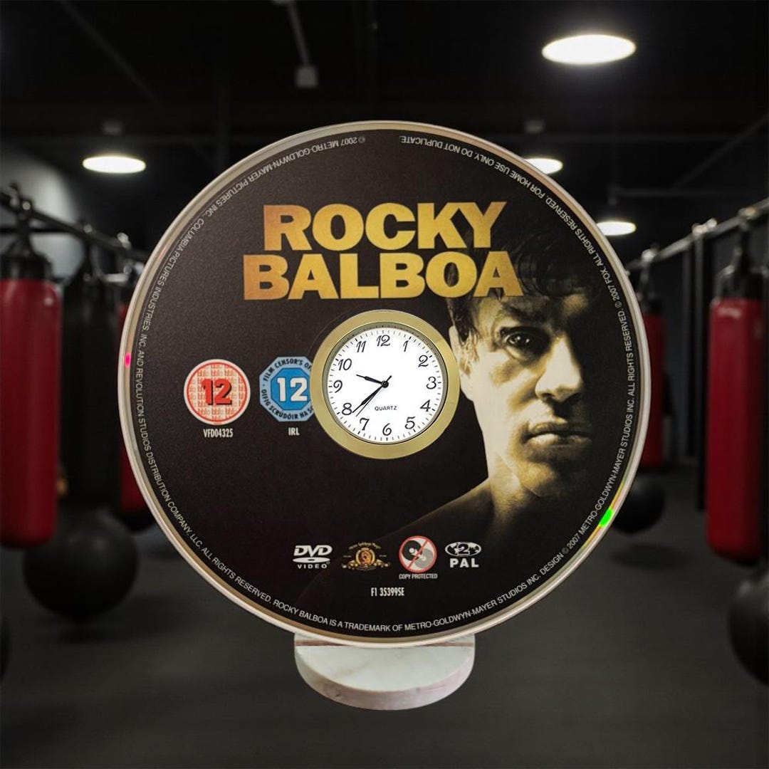 Rocky Balboa DVD Clock - Novelty Desktop Decor With Wooden Stand - Etsy