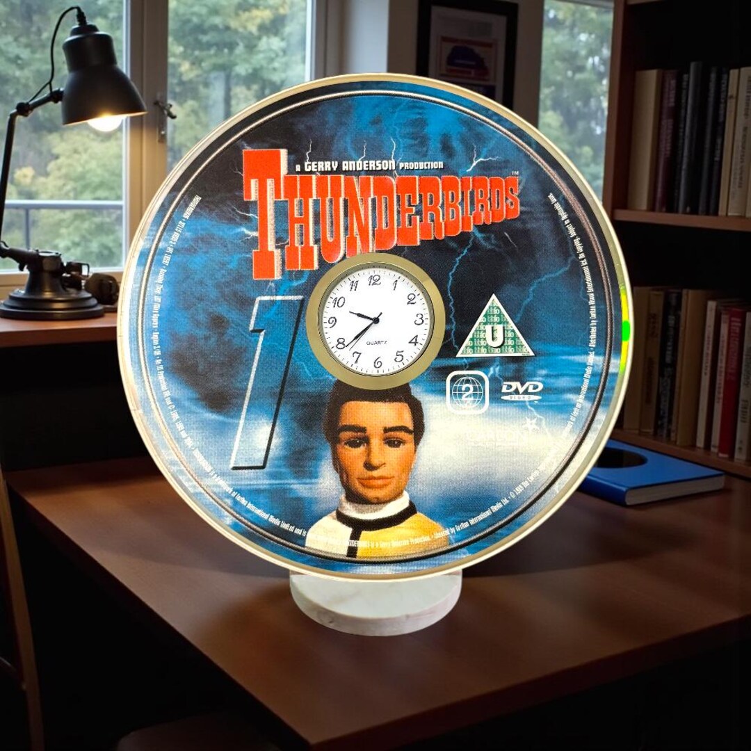 Thunderbirds DVD Desktop Clock With Wooden Display Stand and Battery - Etsy