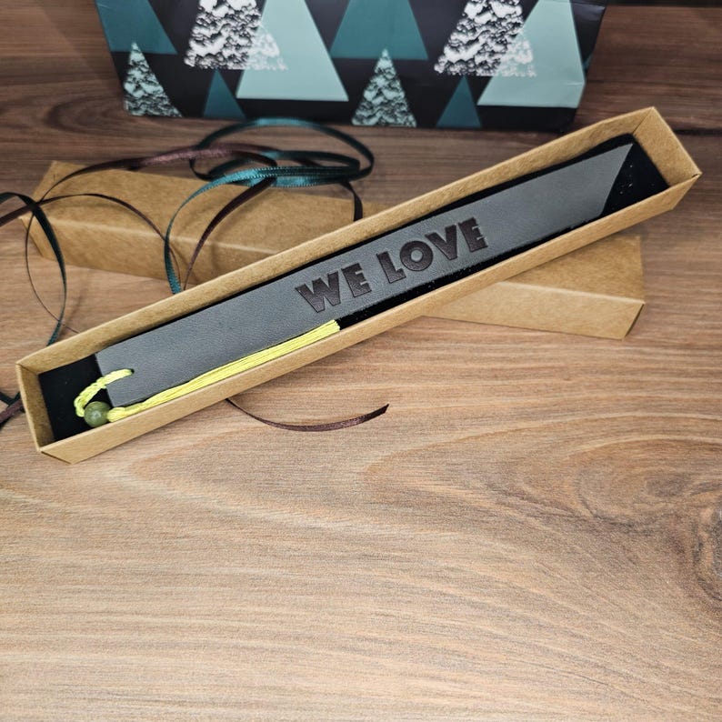 Leather Bookmark With Yellow Tassel & Natural Stone - Etsy