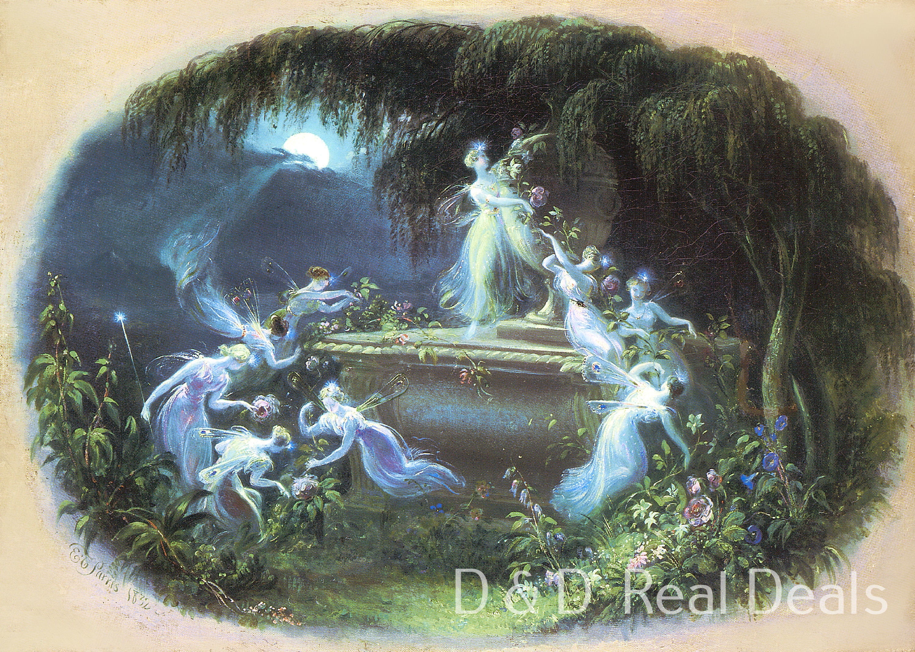 Fairy Vintage Art Print Reproduction "the Visit at Moonlight" by Edmund ...