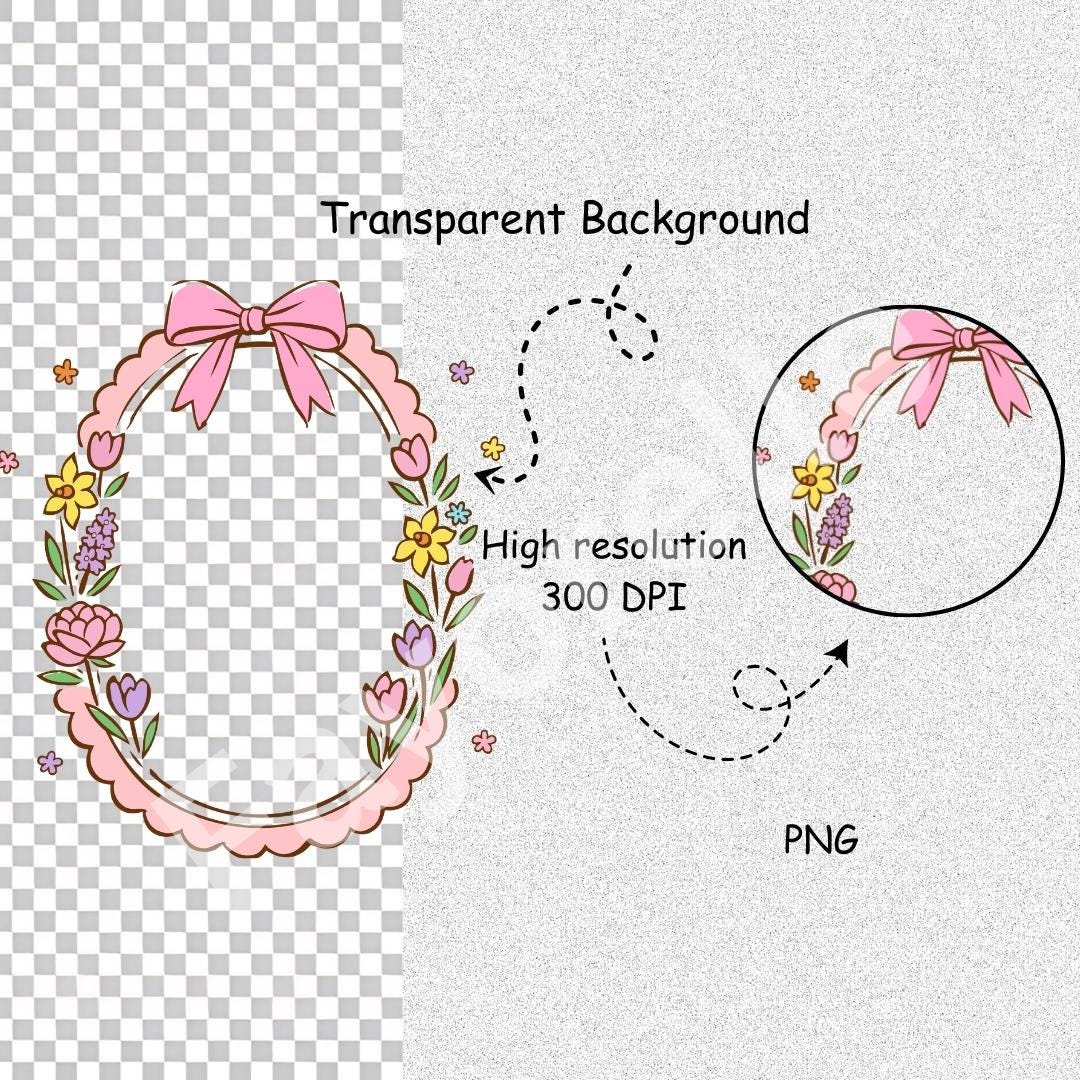 Easter Spring Frames Clipart Bundle: Watercolor Floral Borders (14 Pngs ...