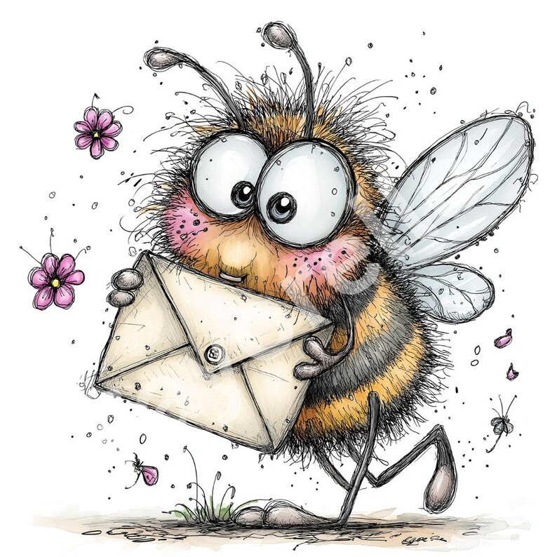 66 JPG Whimsical Quirky Bee Clipart Bundle – Funny Laughing Bees JPG ...