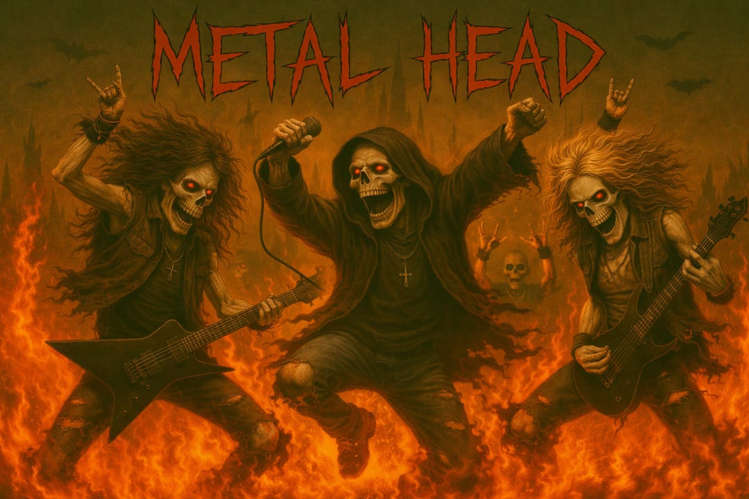 Dancing Demons Metal Head T-shirt | Band Fire Graphic Tee - Etsy