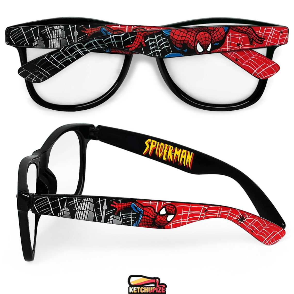 Spiderman Superhero Painted Glasses Geek Husband Gift for Nerd | Etsy