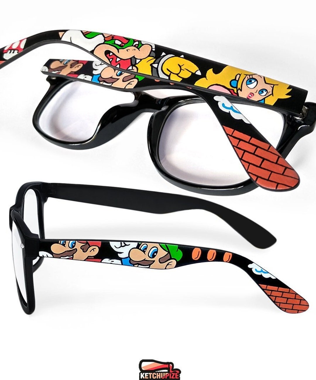 Super Mario Glasses Sunglasses Luigi Princess Peach Bowser Gamer ...