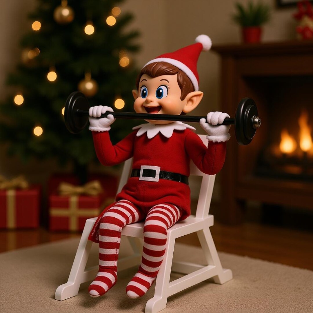 Elf Weightlifting Set – 3D Printed Gym Prop for Holiday Doll (doll Not ...