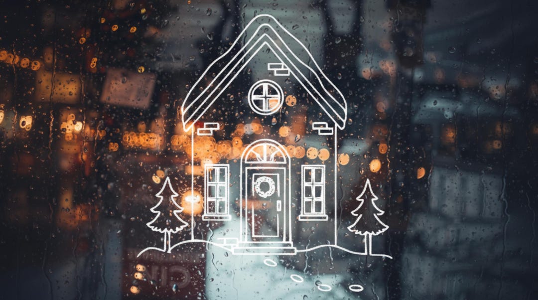 Christmas House Window Art Stencil | Build Your Own Holiday Village ...