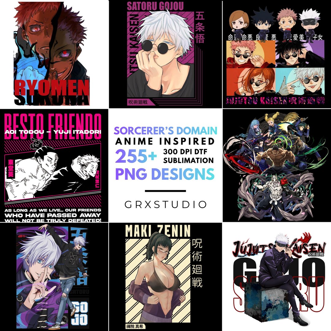 255+ Anime Sorcerer's Domain | Anime-inspired | 300 DPI Pngs | DTF ...