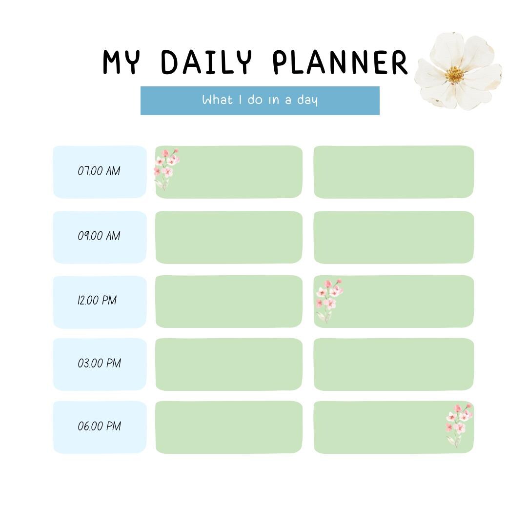 Printable Daily Planner | Cute Pastel Hourly Schedule Template ...